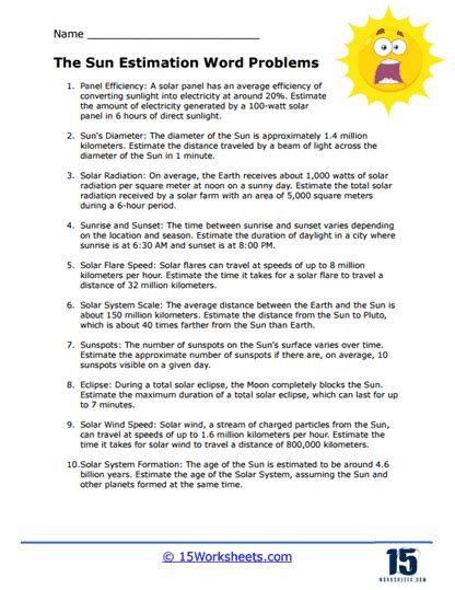Estimation Word Problems Worksheets 15