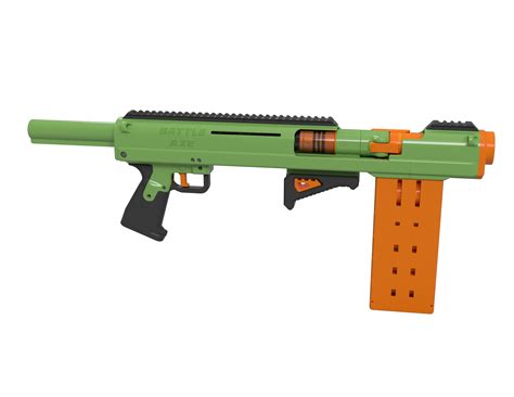 Battle Axe Shell Ejecting Nerf Shotgun 3d Printed Nerf Blaster By Sillybutts Download Free