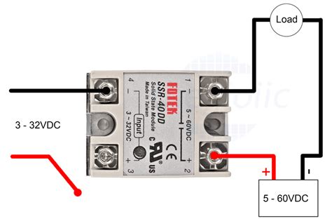 Fotek SSR 40DD Rơ Le Bán Dẫn 40A 60VDC Điện áp vào 3 32VDC điện áp tải 5 60VDC