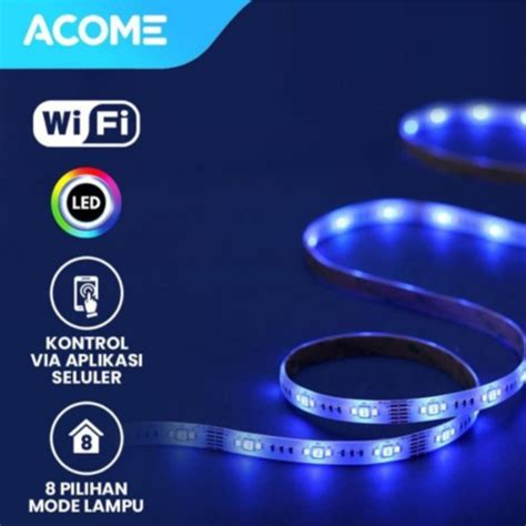 Jual Lampu Strip LED Colok USB Adapter ACOME AL03C Smart Lamp LED Strip WiFi RGB Lampu Hias