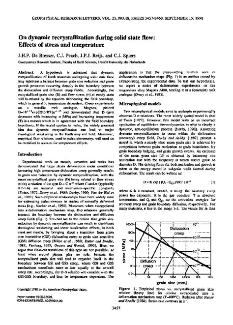 Pdf On Dynamic Recrystallization During Solid State Flow Effects Of
