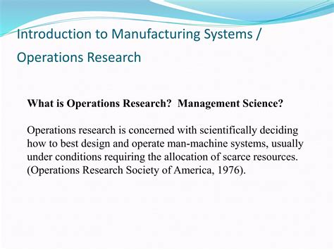 Introduction To Operations Research Management Science Ppt