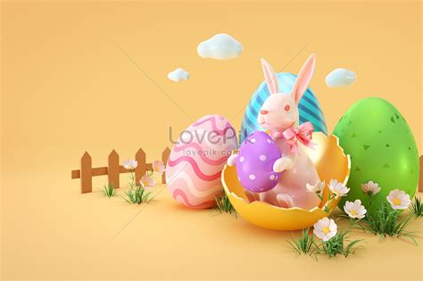 부활절 토끼 달걀 배경 사진 및 창의적인 일러스트 무료 다운로드 Lovepik