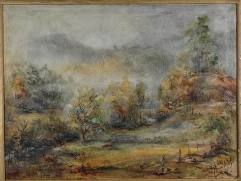 Forrest Jacobs Landscape Oil On Canvas 1962