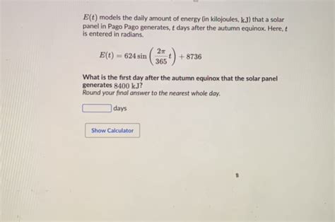 E T Models The Daily Amount Of Energy In StudyX