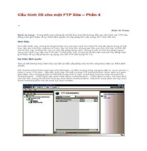 Tài liệu Cấu hình IIS cho một FTP Site Phần 4 pdf