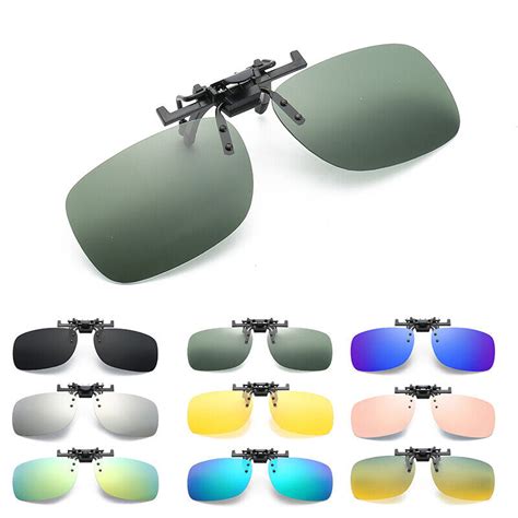 Polarized Clip On Flip Up Metal Clip Rimless Sunglasses For