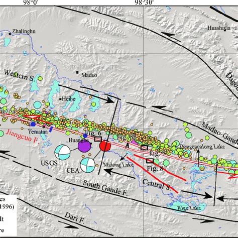 Simple Comparison Map Of Active Faults Around Maduo Area A Deng Et
