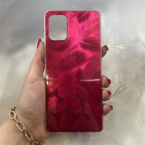 قاب گوشی Galaxy A71 سامسونگ طرح پر اکلیلی لاکچری اسپرت قرمز کد 67381