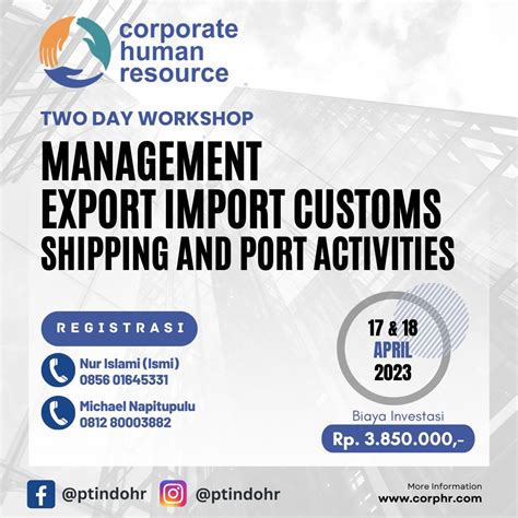 Management Ekspor Import Customs Shipping And Port Activities Apr Corporate Human Resource