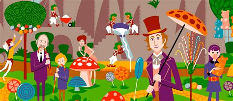 Cool Stuff Shags Bright Willy Wonka And The Chocolate Factory Artwork