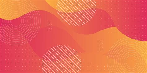 Colorful Geometric Wave Background With Orange Fluid Gradient Pattern Dynamic Shape Composition
