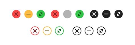 Premium Vector Multicolor Web Buttons Maximize And Minimize Round Buttons Vector Isolated