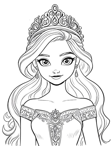 صور اميرات للتلوين للاطفال ديزني جميلة