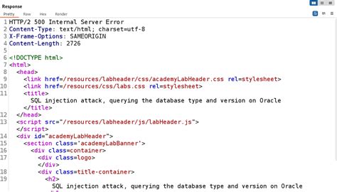 sql injection attack querying the database type and version on oracle