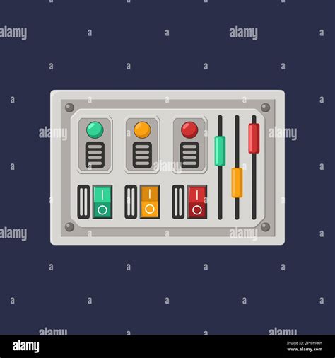 Control Panel With Sliders Switches And Buttons Illustration Stock Vector Image Art Alamy