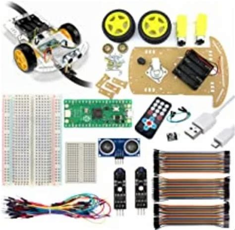raspberry pi pico h line following robot hands on learning kit at