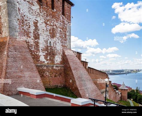 View Of Nizhny Novgorod Kremlin Towers And Walls From Chkalov Stairs In