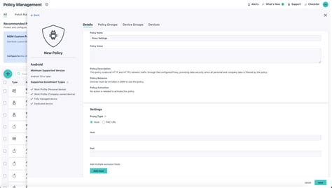 Create An Android Proxy Settings Policy Jumpcloud