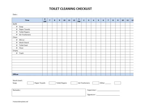 Toileting Schedule Template