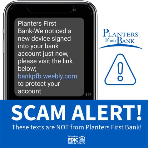 Scam Alert Text Message Planters First Bank