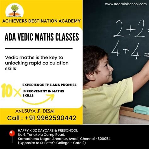 Ada Vedic Maths Classes In Avadi Chennai At ₹ 999month In Hyderabad Id 2853742689562