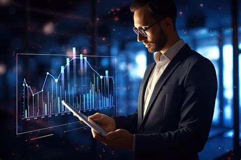 Premium Photo Businessman Using Tablet Data Analysis Interface Global