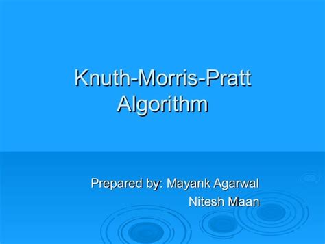 Knut Morris Pratt Algorithm