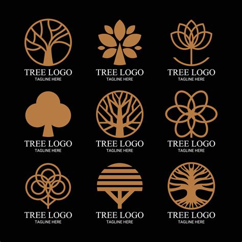 Tree Logo Symbol Element Collection