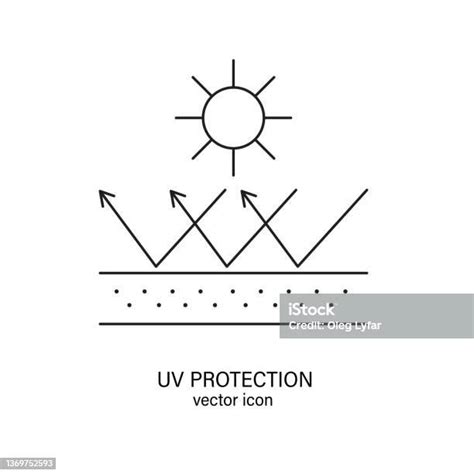 선 Uv 보호 라인 편집 가능한 아이콘 자외선 차단제 Spf의 벡터 픽토그램 피부 또는 헤어 케어 일러스트레이션 크림 로션 화장품 포장에 대한 기호 건강관리와 의술에 대한