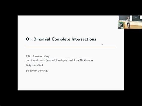 Free Video On Binomial Complete Intersections From Fields Institute