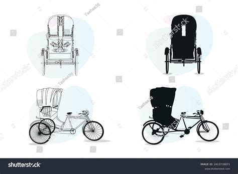 Line Art Rickshaw Illustrations Bangladeshi Rickshaw Stock Vector Royalty Free 2413739071