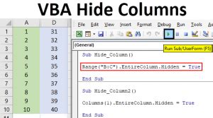 Vba Hide Columns How To Hide Columns In Excel Using Vba Code