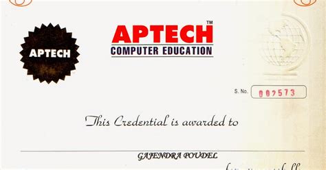 Certificate Aptech Computer Education