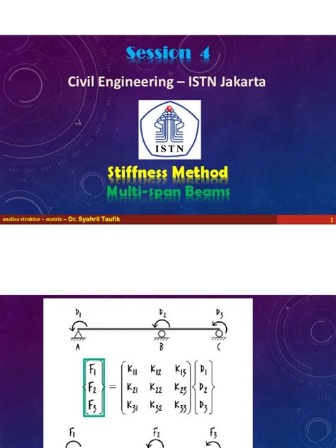 Session 4 Stiffness Method Beam Analysis Matrix Pdf