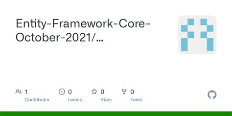 Github Entity Framework Core October Entityframeworkcore Exercise