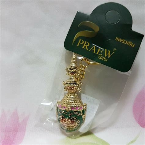 새 태국 기념품 콘 마스크 키 체인 그린 얼굴 수집 세컨웨어