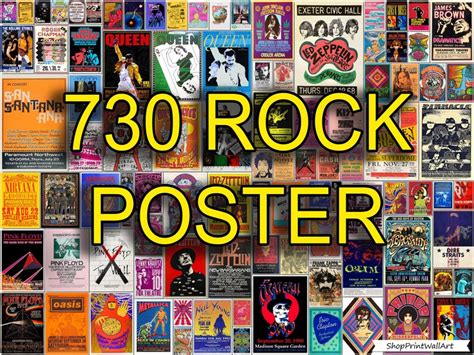 730pcs Classic Rock Posters 1 Rock Concert Poster Retro Etsy