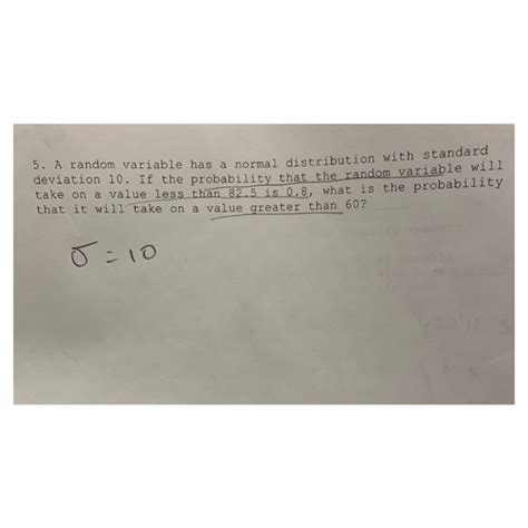 solved 5 a random variable has a normal distribution will