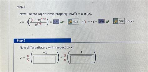 Solved Now Use The Logarithmic Property Ln Ab Bln A Chegg