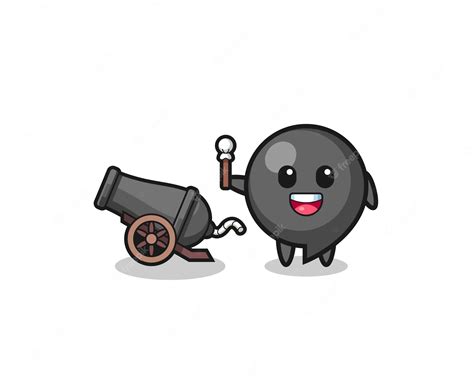 Premium Vector Cute Comma Symbol Shoot Using Cannon