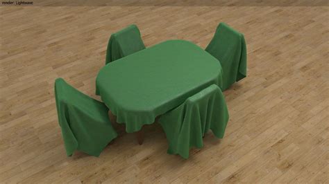 드리핑 된 테이블과 의자 3d 모델 20 Lwo Free3d