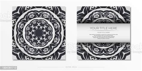 추상 장식과 고급스러운 흰색 엽서 준비 만다라 패턴이 있는 인쇄 가능한 초대 카드를 디자인하기 위한 템플릿입니다 0명에 대한 스톡 벡터 아트 및 기타 이미지 Istock