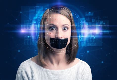 Biometric Verification Woman Face Detection Stock Image Image Of Identity Iris 121480957