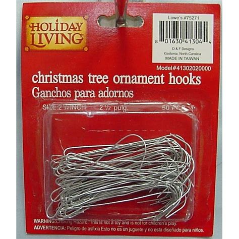 Holiday Living 50 Pack Metal Ornament Hooks At