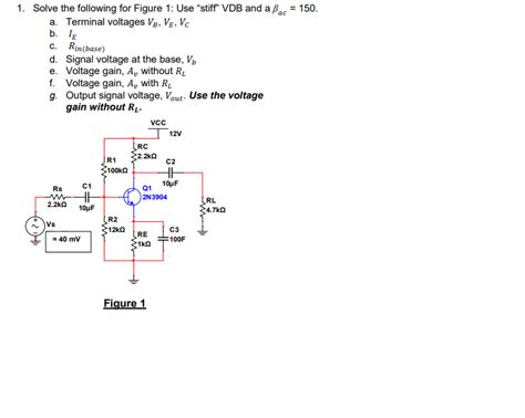 Solved 1 Solve The Following For Figure 1 Use Stiff VDB Chegg