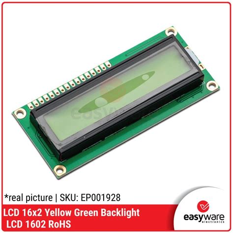 Jual LCD 1602 HIJAU LCD 16x2 HIJAU LCD DISPLAY 1602A YELLOW GREEN Kota Bandung EasyWare