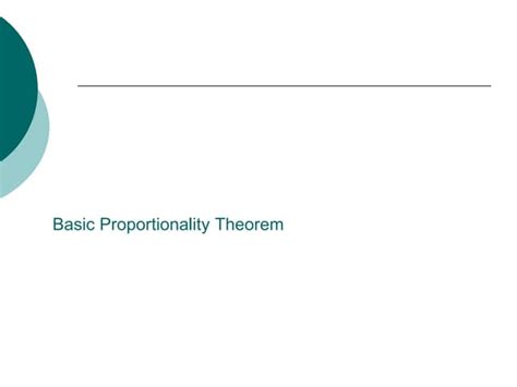 Basic Proportionality Theoremppt