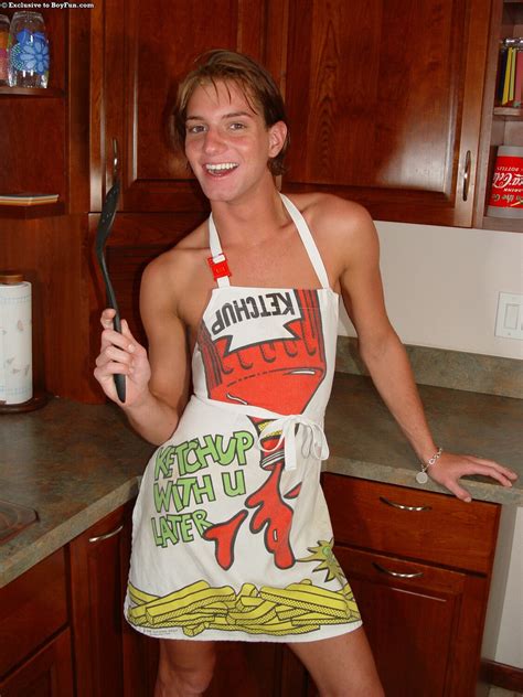 Gay Dustin Daniels Strips His Apron And Strokes His Uncut Dick In The Kitchen