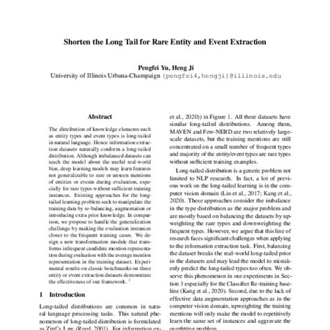 Shorten The Long Tail For Rare Entity And Event Extraction Acl Anthology